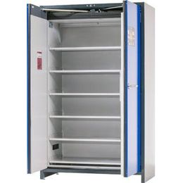 ASECOS Akku-Lagerschrank ION-CORE-90 CS 1200, 6 Fachb&ouml;den gelocht + 1 Bodenauffangwanne, B 1193 x T 615 x H 1953 mm