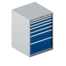 Sch&auml;fer Shop Sch&auml;fer Shop Select Schubladenschrank WSK 54-36, Stahl, 7 Sch&uuml;be, bis 75 kg, B 1023 x T 725 x H 1000 mm, weissaluminium/enzianblau