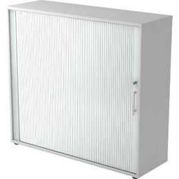 Querrollladenschrank ULM, 3 OH, Rolll&auml;den alusilber, B 1200 x T 400 x H 1100 mm, lichtgrau