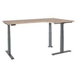 Sch&auml;fer Shop Sch&auml;fer Shop Genius Winkelschreibtisch Modena Flex, elektrisch h&ouml;henverstellbar, 90&deg; Winkel, T-Fu&szlig;, B 2000 mm, Eiche/anthrazit