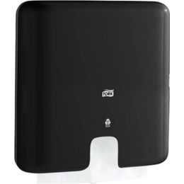 Tork&reg; Handtuchspender Mini Interfold 552108, Einzelblattausgabe, platzsparend, Kunststoff, schwarz