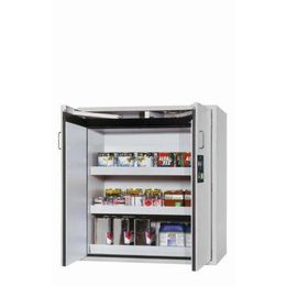 Sicherheitsschrank Typ 90 ASECOS S-CLASSIC-90, Fl&uuml;gelt&uuml;ren mit T&uuml;rfeststellanlage, Front Lichtgrau, B 1196 x T 616 x H 1298 mm