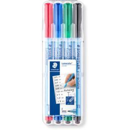 Folienstifte Staedtler Lumocolor&reg; correctable, Linienbreite F, trocken abwischbar, 4 St&uuml;ck