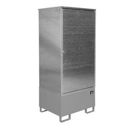 Gefahrstoffschrank Bauer GS-1, Stahlblech, unterfahrbar, f&uuml;r 1 x 200 l Fass, B 840 x T 690 x H 1930 mm, grau