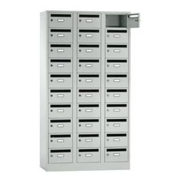 Postverteilerschrank, mit Einwurfschlitz, 3 Abteile, Sicherheitszylinderschloss, lichtgrau