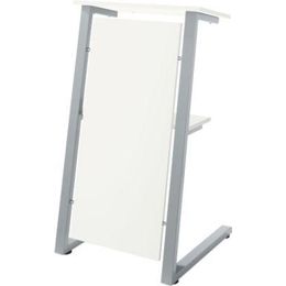 Stehpult SSI Sch&auml;fer, Stahlrohr/Spanplatte, B 590 x T 620 x H 1120/1060 mm, weiss