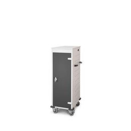 Laptopwagen mit Ladefunktion, 2-Punkt-Verriegelung, Feststellbremse, 10 F&auml;cher, B 530 x T 1250 x H 500, anthrazit