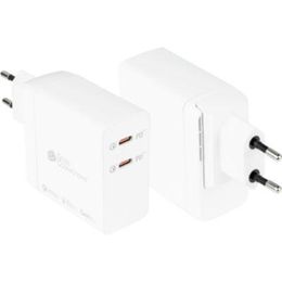 USB-Schnellladeger&auml;t Good Connections, mit GaN-Technologie, 2er-Port mit 2 x USB-C, Leistung 140 W, inkl. Ladekabel, wei&szlig;