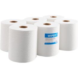 Papierhandt&uuml;cher Wipex&reg; 3473, 2-lagig, saugstark, 100 % Zellstoff, hochwei&szlig;, 6 Rollen mit jeweils 450 Blatt