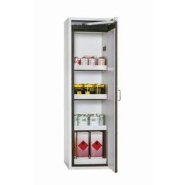 Sicherheitsschrank Typ 90 ASECOS S-CLASSIC-90, Fl&uuml;gelt&uuml;r mit T&uuml;rfeststellanlage, Anschlag rechts, Front Lichtgrau, B 596 x T 616 x H 1968 mm