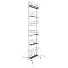 Alu-Fahrger&uuml;st Krause Serie 10, 200 kg/m&sup2;, h&ouml;henverstellbare Rollen, L 2500 x B 750 x H 13400 mm
