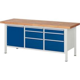Rau Werkbank Serie 8570, 6 Schubladen, 1 T&uuml;r mit Fachboden, h&ouml;henverstellbar