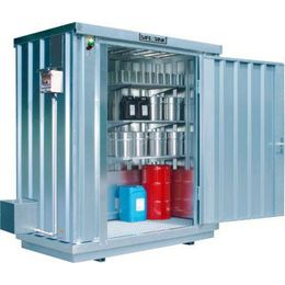 Gefahrstoffcontainer ST 300 SAFE Tank ECO, verzinkt, B 2100 x T 1140 x H 2300 mm, 275 l, aktive Lagerung, tempor&auml;rer explosionsgesch&uuml;tzter L&uuml;fter