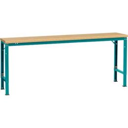 Manuflex Grundtisch UNIVERSAL Spezial, 2000 x 800 mm, Multiplex natur, wasserblau