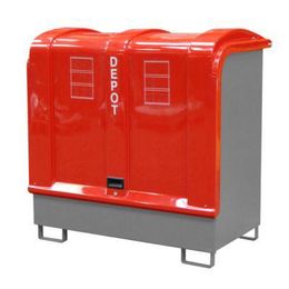 Gefahrstoff-Depot Typ GD-B Bauer, Stahl, L 1460 x B 830 x H 1460 mm, Auffangvolumen 220 Liter, mausgrau RAL 7005