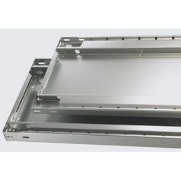 SCHULTE LAGERTECHNIK Fachbodenregal-Stecksystem MULTIplus 250, Grundregal, L&auml;ngenriegel, 2000x750x600 mm, 5 B&ouml;den, lichtgrau