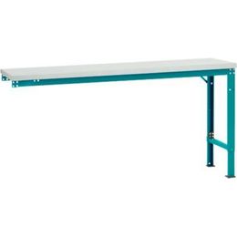 Manuflex Ansatztisch UNIVERSAL Spezial, 1750 x 800 mm, Kunststoff lichtgrau, wasserblau