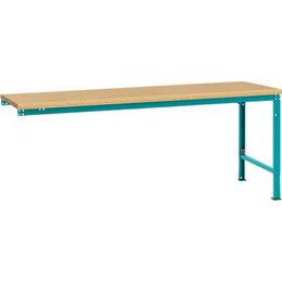Manuflex Ansatztisch UNIVERSAL Spezial, Tischplatte Multiplex, 2000x1000, wasserblau