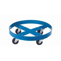 ASECOS Fassroller, Stahl pulverbeschichtet, B 610 x T 610 x H 125 mm, f&uuml;r 200 l Stahlf&auml;sser, bis 350 kg