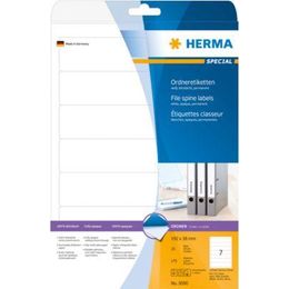 Herma Ordneretiketten A4, 192 mm lang, permanent haftend/bedruckbar, 175 St&uuml;ck, wei&szlig;