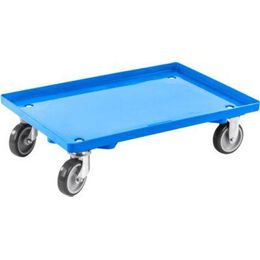 Sch&auml;fer Shop Transportroller, geschlossen, L 415 x B 615 x H 175 mm, Traglast 300 kg, 4 Lenkrollen, blau