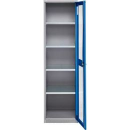 Sch&auml;fer Shop Sch&auml;fer Shop Genius Fl&uuml;gelt&uuml;renschrank FS, Stahl, Sichtfenster, L&uuml;ftungsl&ouml;cher, B 545 x T 520 x H 1950 mm, 5 OH, Wei&szlig;alu/Enzianblau, bis 250 kg