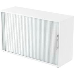 Querrollladenschrank ULM, 2 OH, Rolll&auml;den alusilber, B 1200 x T 400 x H 748 mm, wei&szlig;