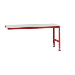 Manuflex Ansatztisch UNIVERSAL Standard, Tischplatte Kunststoff, 2000x1000, rubinrot