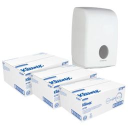 Sparset Kleenex&reg; Ultra&trade; Papierhandt&uuml;cher 6778, 15 Packungen &aacute; 124 Blatt + gratis Kimberly-Clark&reg; Aquarius&trade; Papierhandtuchspender 6945, bis 340 Blatt, wei&szlig;