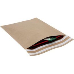 Versandtaschen SecureLop von MD Securepack&reg;, doppelter Klebeverschluss, B 600 x L 480 mm + 2 x 70 mm Bodenfalte, Kraftpapier, braun, 50 St&uuml;ck