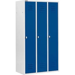 Sch&auml;fer Shop Sch&auml;fer Shop Select Kleiderspind mit 3 Abteilen, Drehriegelverschluss, lichtgrau/enzianblau