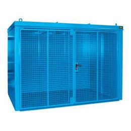 Gasflaschencontainer Bauer GFC-B M5, B 2175 x T 3125 x H 2270, f&uuml;r 96 Gasflaschen, feuerbest&auml;ndig, abschlie&szlig;bar, blau