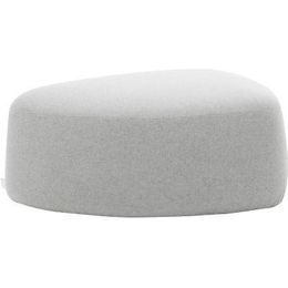 Polsterm&ouml;bel Leyform GOGO Pouf, mittel, oval, B 980 x T 910 x H 390 mm, mit Gleitern, Stoffbezug, hellgrau
