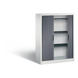 C + P Rollladenschrank Omnispace, 3 OH, abschlie&szlig;bar, B 1000 x T 420 x H 1345 mm, Stahl, lichtgrau/schwarzgrau