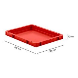 Sch&auml;fer Shop Euro Box Serie EF 4040, aus PP, Inhalt 3,6 L, geschlossene W&auml;nde, Unterfassgriff, rot