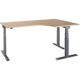 Sch&auml;fer Shop Sch&auml;fer Shop Select Winkelschreibtisch ERGO-T 2.0, elektrisch h&ouml;henverstellbar, 90&deg; Winkel rechts, T-Fu&szlig;, B 2000 mm, Eiche-Dekor/anthrazit