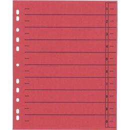 Sch&auml;fer Shop Sch&auml;fer Shop Select Trennbl&auml;tter, mit Taben, DIN A4- Format, Linienaufdruck, Universallochung, 100 St&uuml;ck, rot