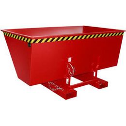 Bauer Kippbeh&auml;lter AK 150, mit Abrollsystem, 1500 l, 1000 kg, L 1420 x B 2280 x H 1070 mm, RAL 3000 rot