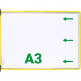 Sichttafel Tarifold DIN A3 quer, 10 St., alle Tr&auml;gersysteme, Metalldrehzapfen, gelb