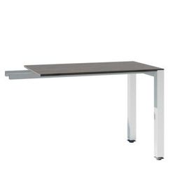 Ansatztisch SOLUS PLAY, Rechteck, B 1000 x T 600 x H 720 - 820 mm, Mooreiche