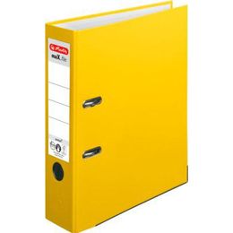 Herlitz Ordner maX.file protect, DIN A4, R&uuml;ckenbreite 80 mm, gelb