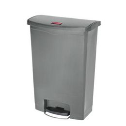 Rubbermaid Tretabfalleimer Slim Jim&reg;, Kunststoff, Fassungsverm&ouml;gen 90 Liter, mit Rollen, grau