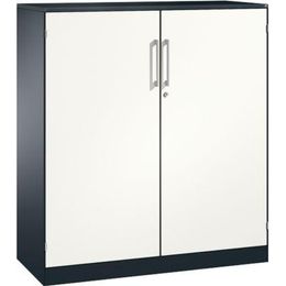 Fl&uuml;gelt&uuml;renschrank ASISTO C 3000, 3 Ordnerh&ouml;hen, B 1200 mm, anthrazit/wei&szlig;
