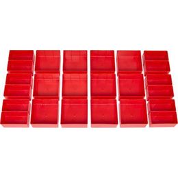 Sch&auml;fer Shop Einsatzk&auml;stenset 24-teilig, f&uuml;r Sch&auml;fer WSK Schubladen, s&auml;urebest&auml;ndig, PP-Material, -20 &deg;C bis +100 &deg;C, rot