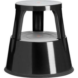 Fahrbarer Rolltritthocker, rutschfester Gummibelag, H 410 x &oslash; 433/283 mm, bis 150 kg, schwarz