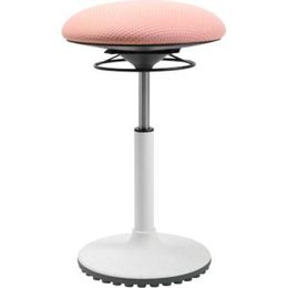 Topstar Sitz-/Stehhocker BBT-Coach, Sitzfl&auml;che drehbar, Standfu&szlig; aus thermoplastischem Polyurethan (TPU), Sitzh&ouml;he 520-720 mm, rosa/wei&szlig;