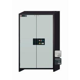 Sicherheitsschrank Typ 90 ASECOS Q-CLASSIC-90, Fl&uuml;gelt&uuml;ren, Front Lichtgrau, B 1193 x T 615 x H 1953 mm