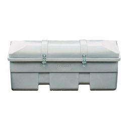 Fahrzeugbox CEMO, Polyethylen, 750 l, L 1840 x B 740 x H 940 mm, nestbar, grau/orange