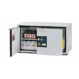 Sicherheitsunterbauschrank Typ 90 ASECOS UB-ST-90, 1 Schublade, 1 Fl&uuml;gelt&uuml;r, Anschlag links, Front Lichtgrau, B 1102 x T 502 x H 600 mm