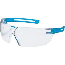 B&uuml;gelbrille Uvex x-fit, EN 166, EN 170, Polycarbonat klar, Rahmen blau transluzent, 5 St&uuml;ck